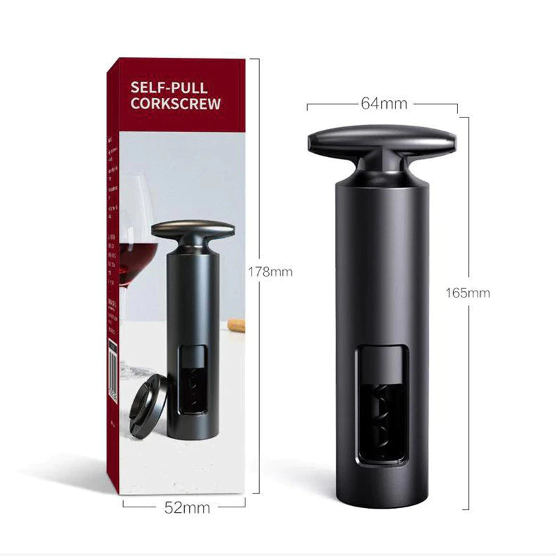 Portable Self-pull Corkscrew with Foil Cutter | Wine Bottle Opener with ...