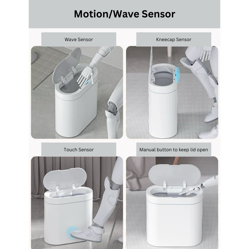 Smart Bin Motion Sensor 9L Odor Sterilisation Rechargeable Dustbin ...